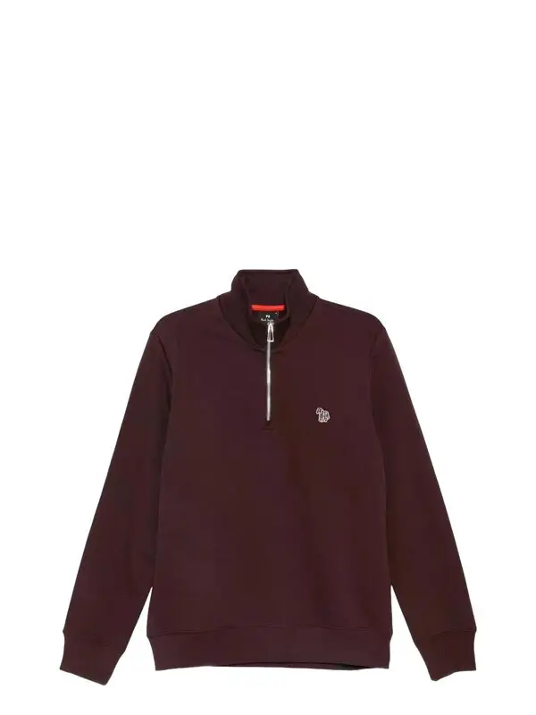 Paul Smith Zip-neck Sweater With Zebra Logo - Red