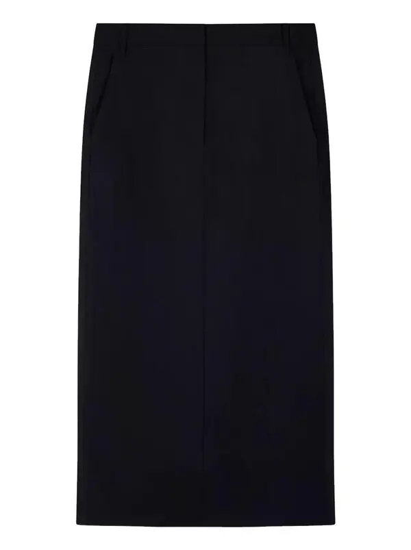 Tibi Rear-vent Midi Skirt - Blue