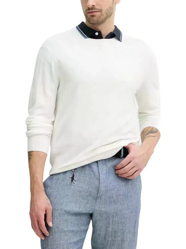 Armani Exchange Textured Crew-neck Sweater - White