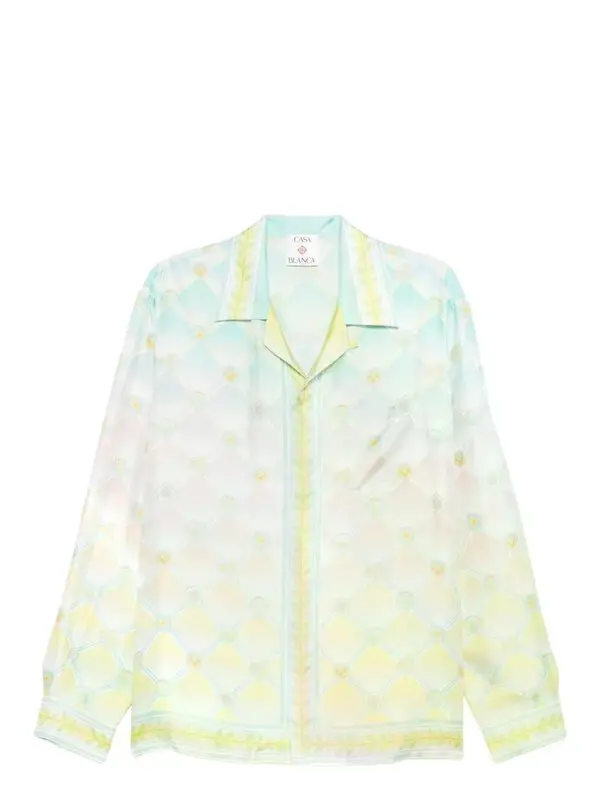 Casablanca Candy Icons-print Silk Shirt - Blue