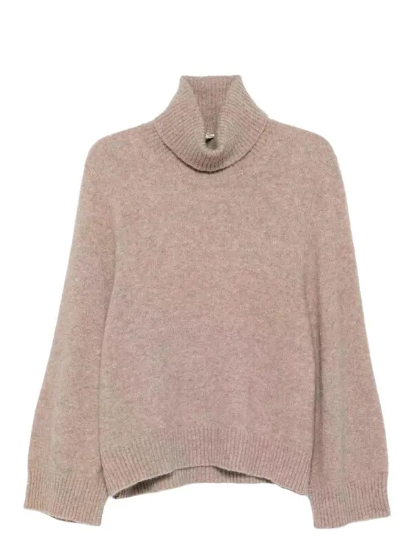 BOBOUTIC Turtleneck Cashmere-silk Blend Sweater - Neutrals