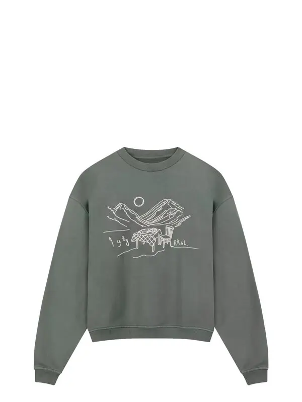 ROUGH. Landscape-print Cotton Sweatshirt - Grey