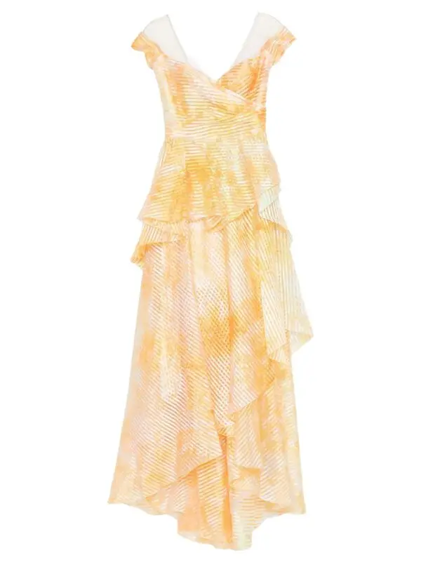 GEMY MAALOUF Layered Striped Dress - Yellow