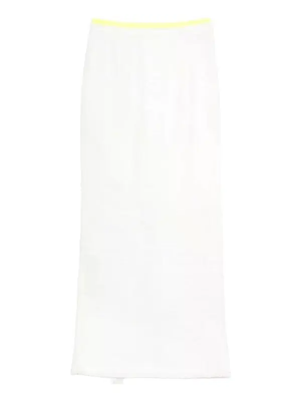 GEMY MAALOUF Frayed-edges Midi Skirt - White