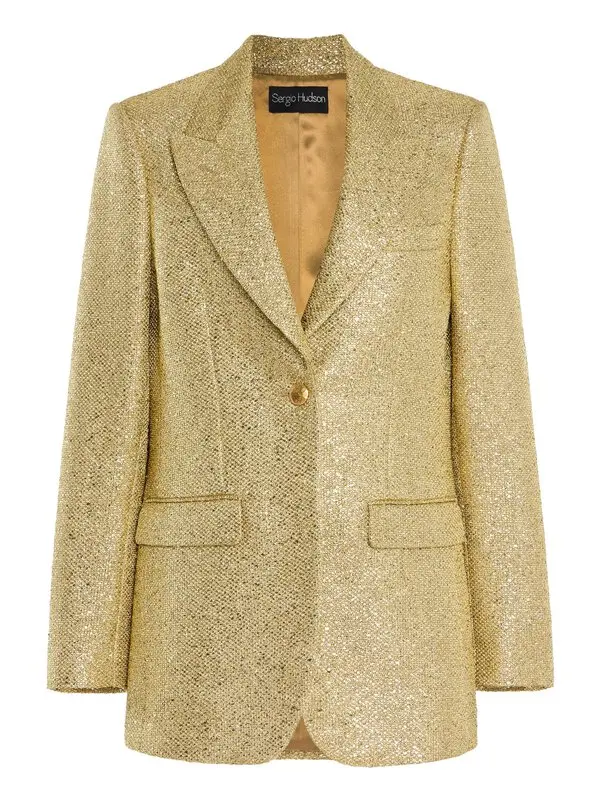 SERGIO HUDSON Sequin Embellished Blazer - Gold