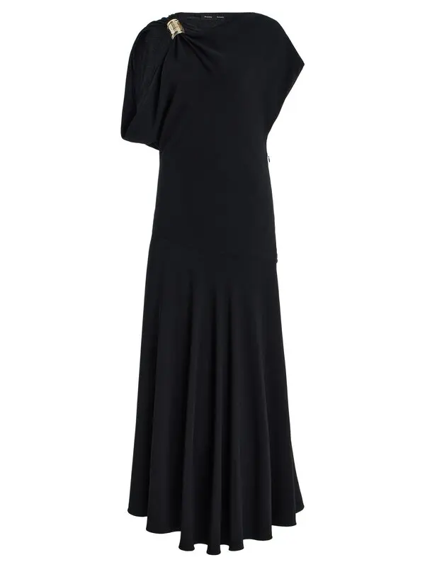 Proenza Schouler Rue Asymmetric Crepe Midi Dress - Black
