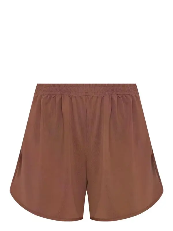 LYGIA & NANNY Elastic-waistband Curved-hem Shorts - Brown