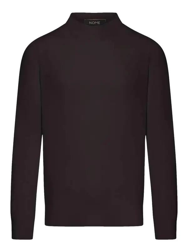 GIUUNO High-neck Long-sleeve Sweater - Brown