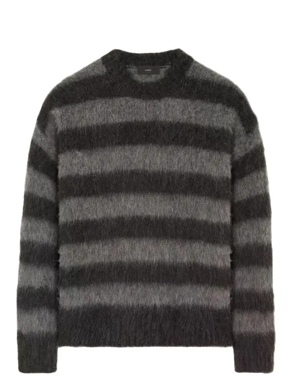 Alanui Striped Crewneck Sweater - Black