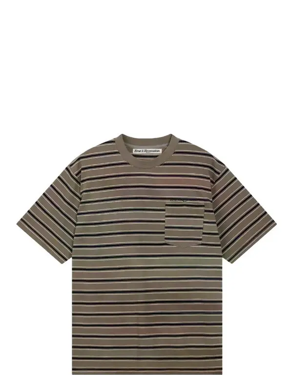 REST&RECREATION Stripe Pocket T-shirt - Brown