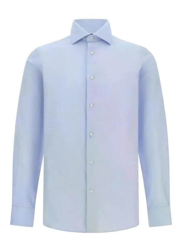 Boggi Milano Windsor-collar Cotton Shirt - Blue