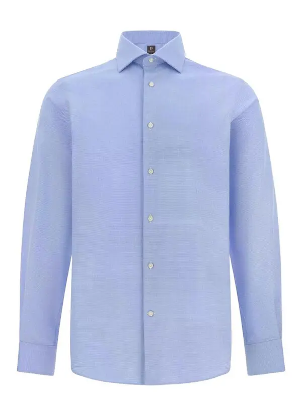 Boggi Milano Windsor-collar Cotton Shirt - Blue