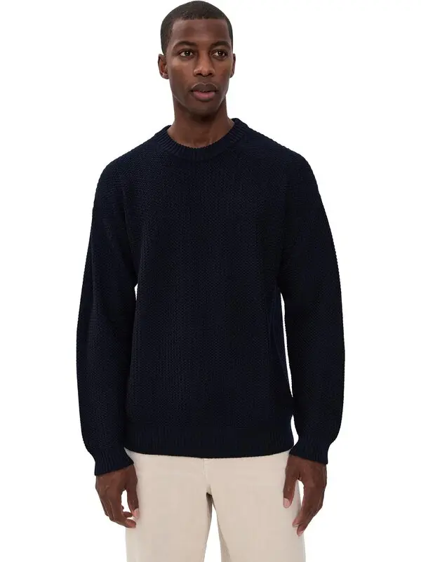 Frescobol Carioca Jardim Merino Wool Crew Neck Sweater - Navy
