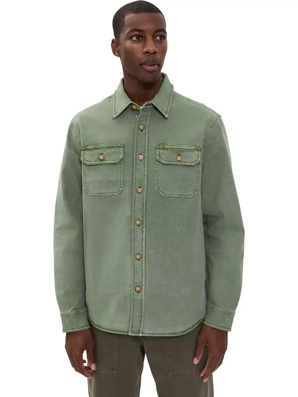 Faherty Brand Sunwashed Cpo Shirt Jacket - Aspen Olive