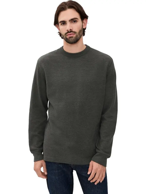 Filson Waffle Knit Crewneck - Charcoal