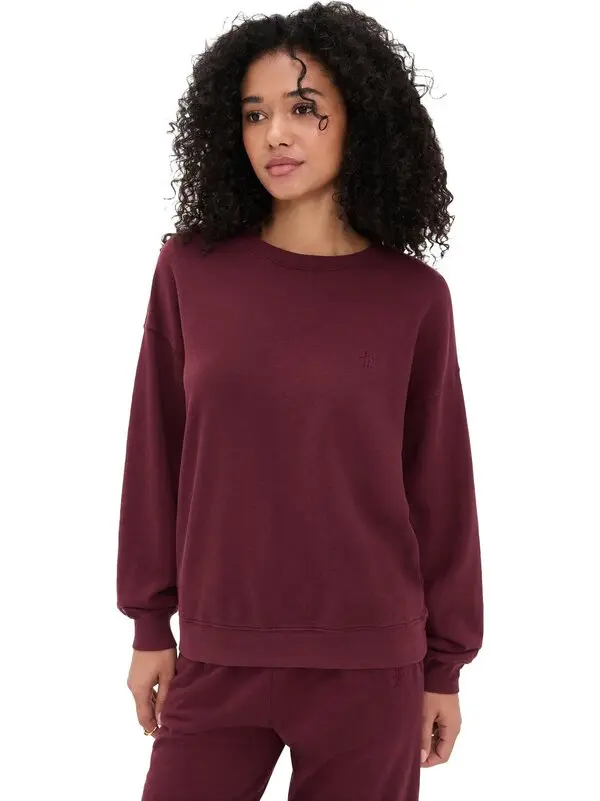 Eterne Oversized Crew Neck Sweatshirt - Oxblood