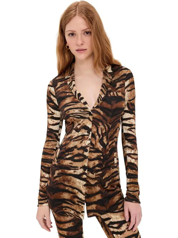 Ronny Kobo Zena Tiger Print Top - Tigers Eye