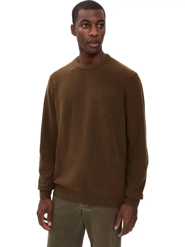 Faherty Brand Jackson Crew Sweater - Trail Brown Heather