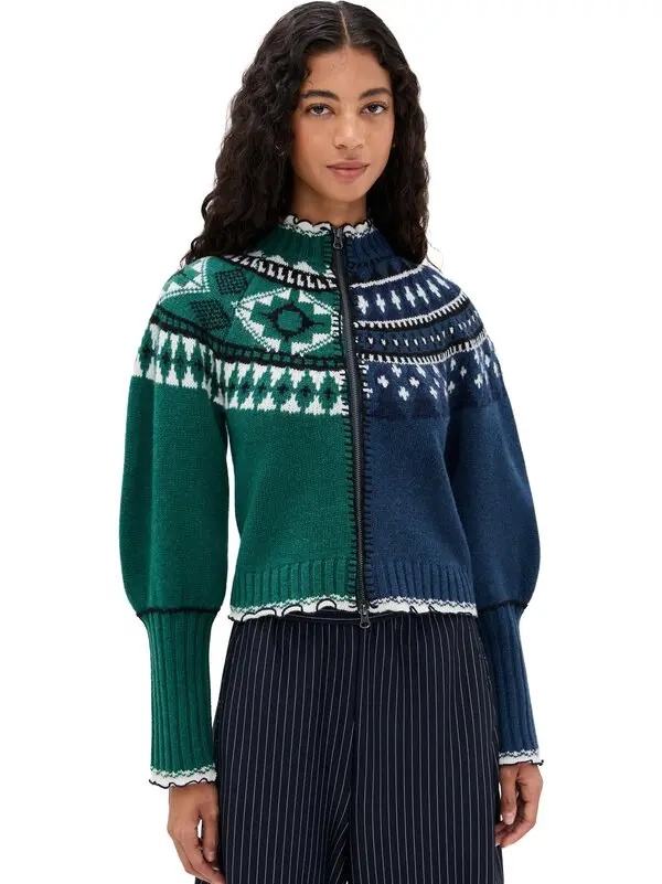 Sea Linea Fair Isle Zip-up Cardigan - Multi