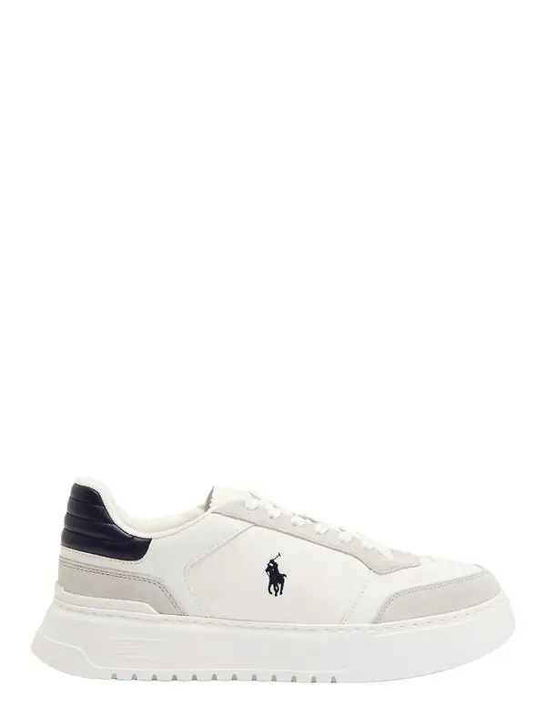 Polo Ralph Lauren Sport Panelled Leather Sneakers - White