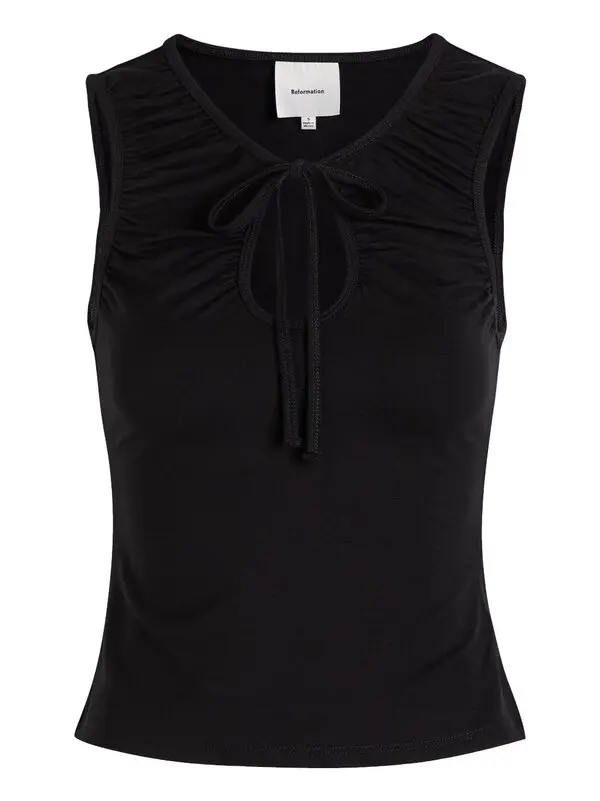 REFORMATION Bella Jersey Tank - Black