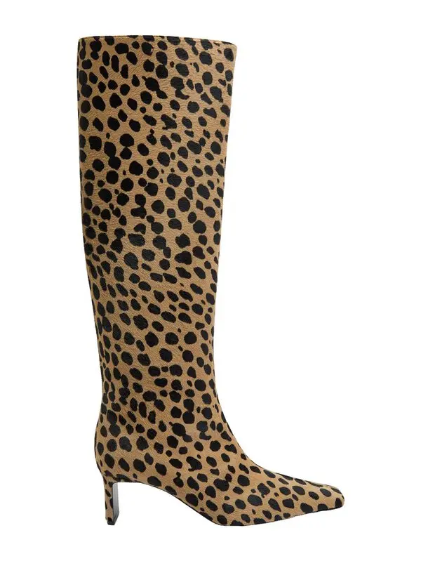Khaite Ona 55 Calf-hair Knee-high Boots - Leopard