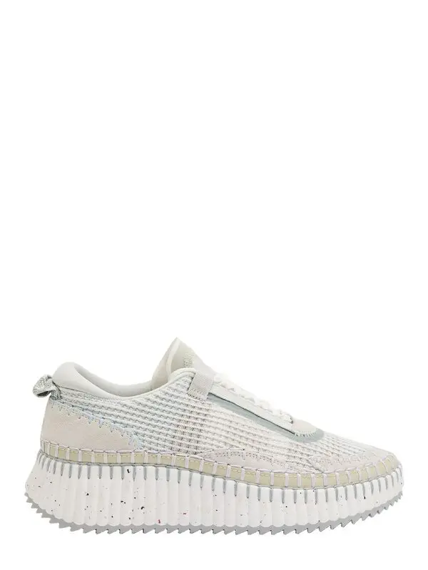 Chloé Nama Panelled Knit Sneakers - Grey