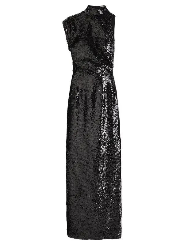 EMILIA WICKSTEAD Conlan Asymmetric Sequin Gown - Black
