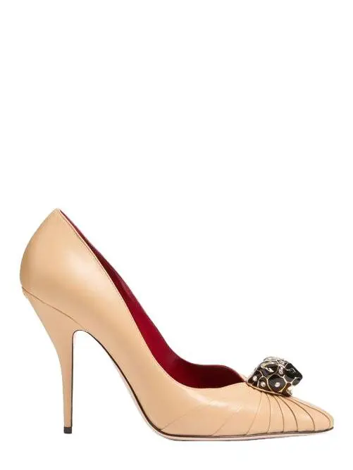 Valentino Garavani Panthea Goatskin Pumps - Desert Beige