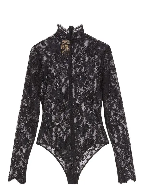 Valentino Garavani Floral Lace Bodysuit - Black