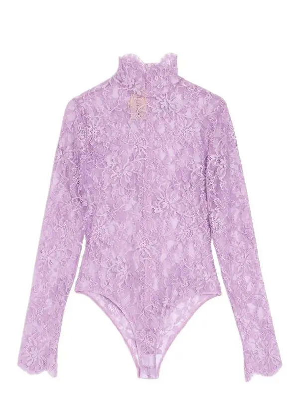 Valentino Garavani Floral Lace Bodysuit - Soft Wisteria