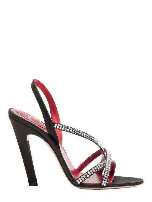 Valentino Garavani Dans Le Foyer Crystal-embellished Satin Sandals - Black
