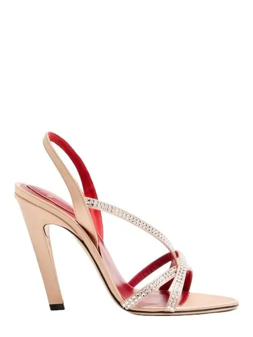 Valentino Garavani Dans Le Foyer Crystal-embellished Satin Sandals - Nude