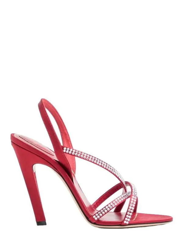 Valentino Garavani Dans Le Foyer Crystal-embellished Satin Sandals - Rosso Valentino
