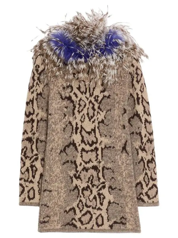 Valentino Garavani Cashmere Feather Dress - Animal Print
