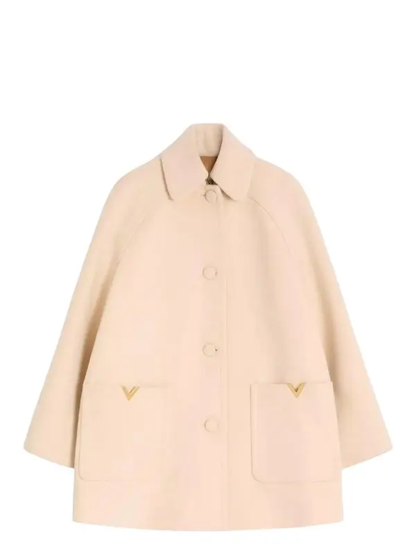 Valentino Garavani Wool Drap Pea Coat - Birch