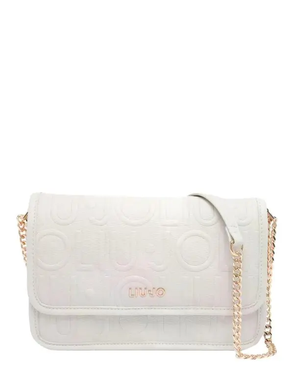 Liu Jo Logo Embossed Chain Cross Body Bag - White