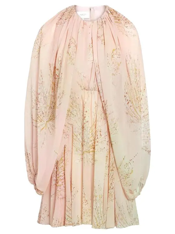 Giambattista Valli Floral-print Pleated Mini Dress - Pink