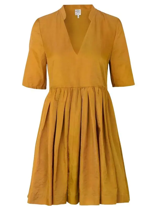 Baum Und Pferdgarten Aubrie Pleated V-neck Dress - Yellow