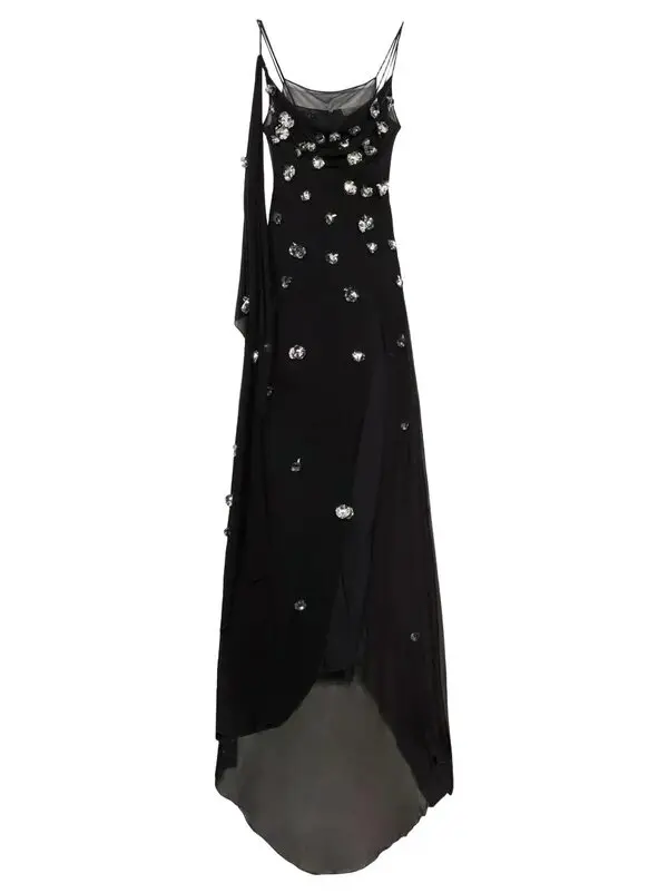 Blumarine Scattered-embellishments Maxi Dress - Black