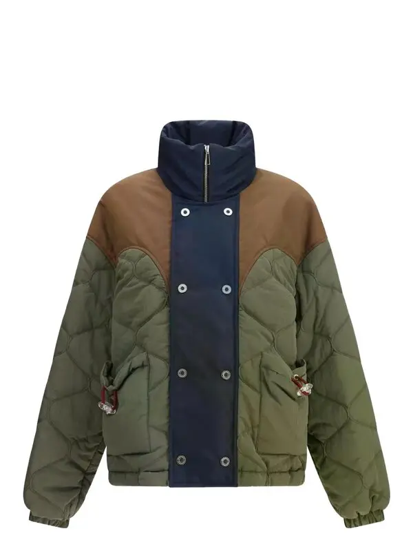 MARBELL Quilted Panelled Jacket - Green