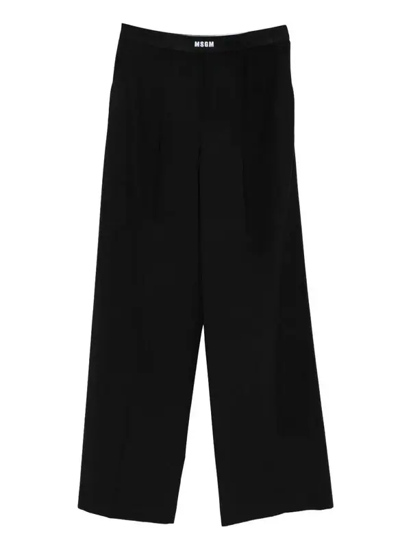 MSGM Logo Waistband Trousers - Black