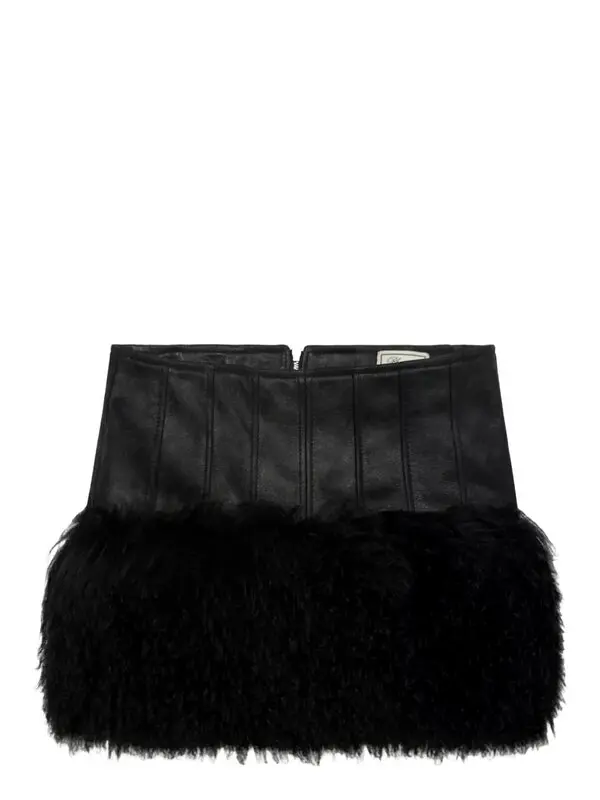 Blumarine Faux-fur Trim Mini Skirt - Black