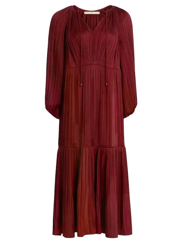 MARIE OLIVER Perrin Pleated Maxi Dress - Red