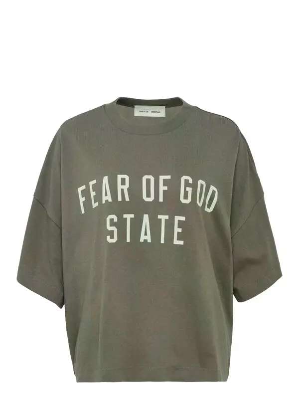 Fear Of God Logo-stamp T-shirt - Green