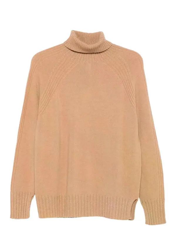 TWINSET Ribbed Turtleneck Sweater - Neutrals