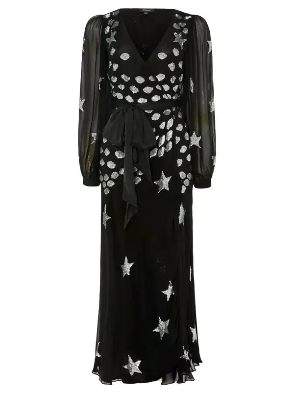 TEMPERLEY LONDON Etoile Sequin-star Wrap Dress - Black