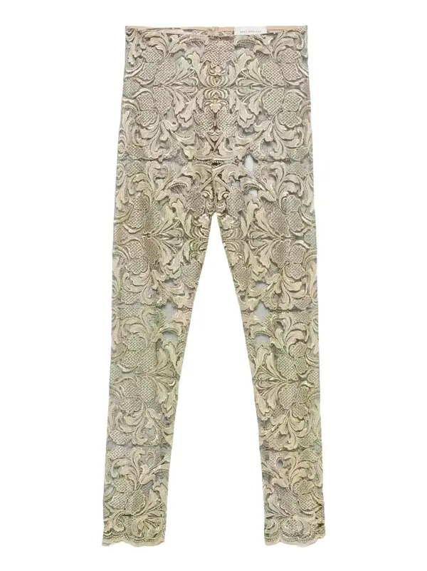 GEMY MAALOUF Lace-floral Trousers - Neutrals