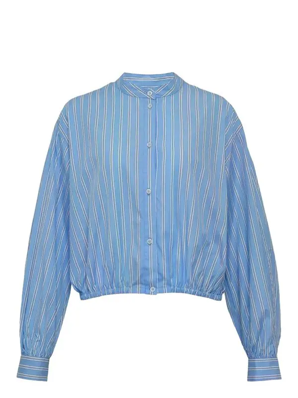 MSGM Stripe-pattern Balloon-sleeve Shirt - Blue