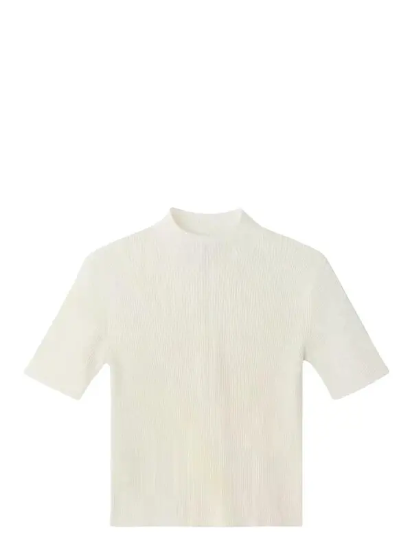 CFCL Portrait Ribbed High-neck Top - White
